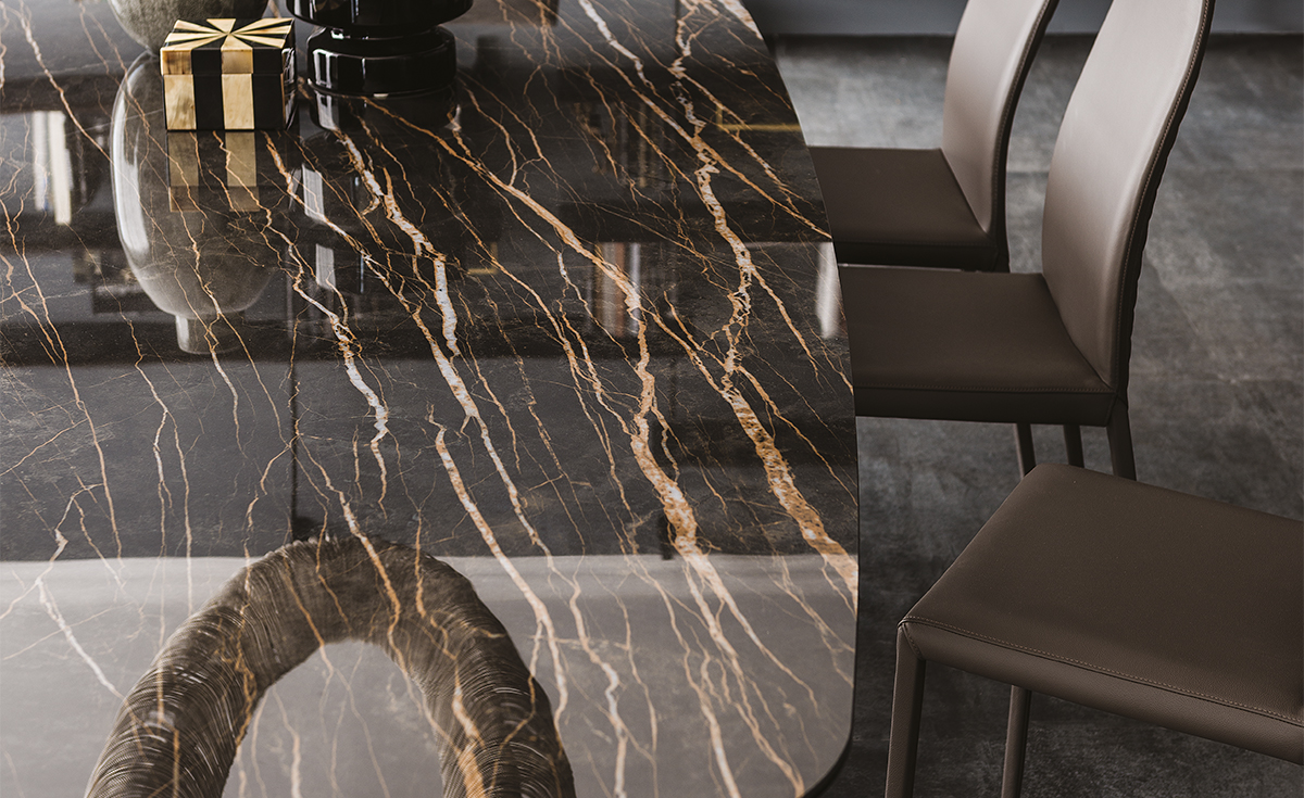 km08 glossy portoro | materiali ceramic | Cattelan Italia